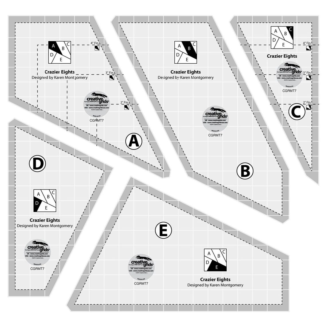 Creative Grids Crazier Eights Quilting Ruler Template (CGRMT7) - Etsy