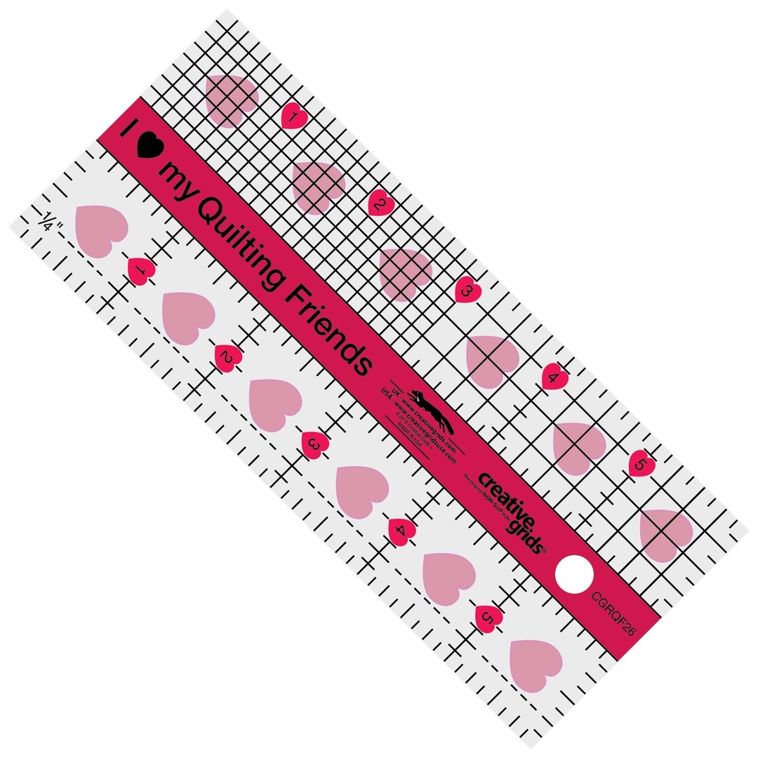 Creative Grids I Love My Quilt Friends Mini Quilt Ruler 2-1/2in X 6in ...