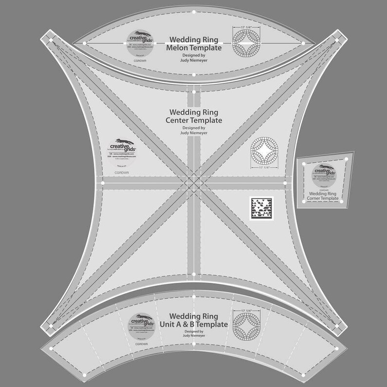 Creative Grids Double Wedding Ring Template Set CGRDWR - Etsy