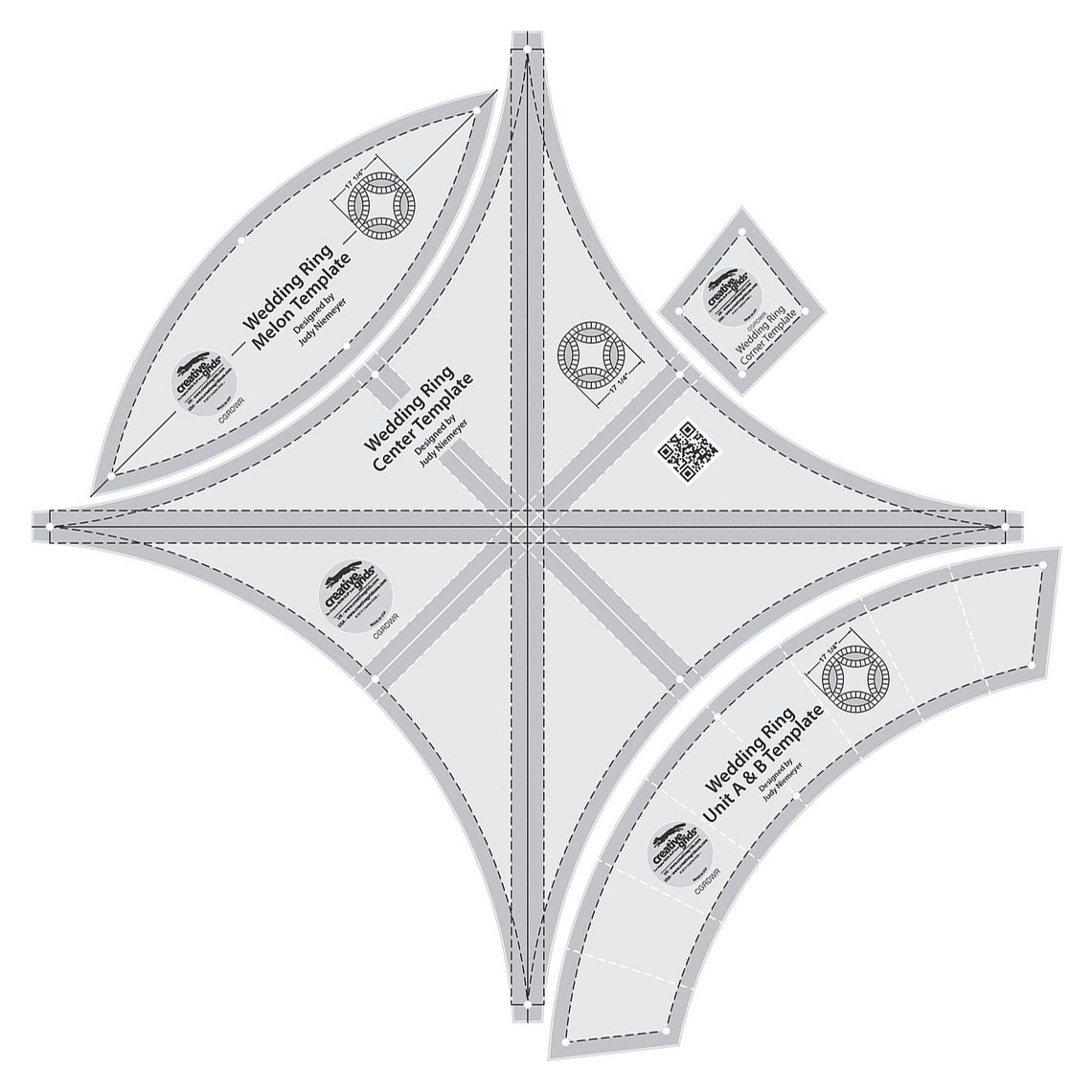 Creative Grids Double Wedding Ring Template Set CGRDWR - Etsy