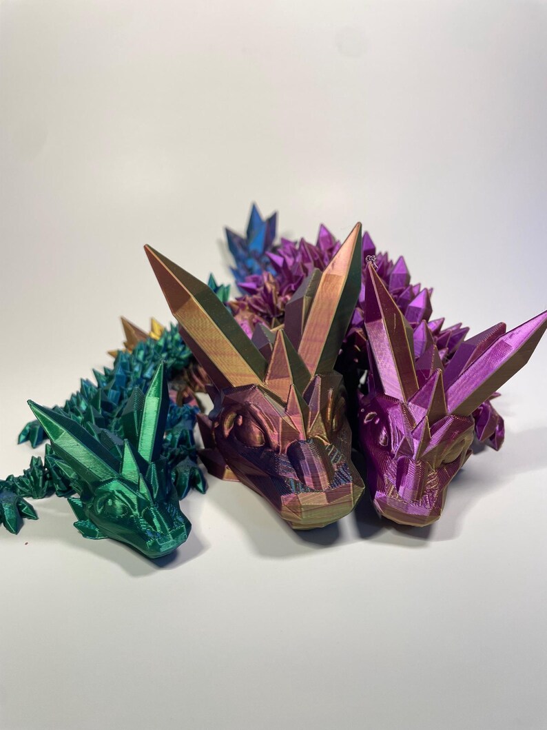3D Printed Articulated Crystal Dragon Fidget Toy – Flexi Fantasy ...