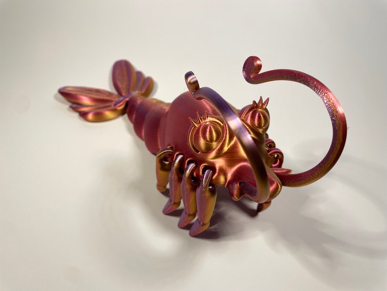 3d Printed Articulated Flexi Shrimp Figure, Desk Toy, Fidget Toy ...