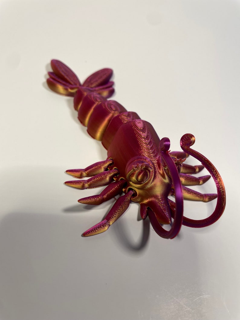 3d Printed Articulated Flexi Shrimp Figure, Desk Toy, Fidget Toy ...