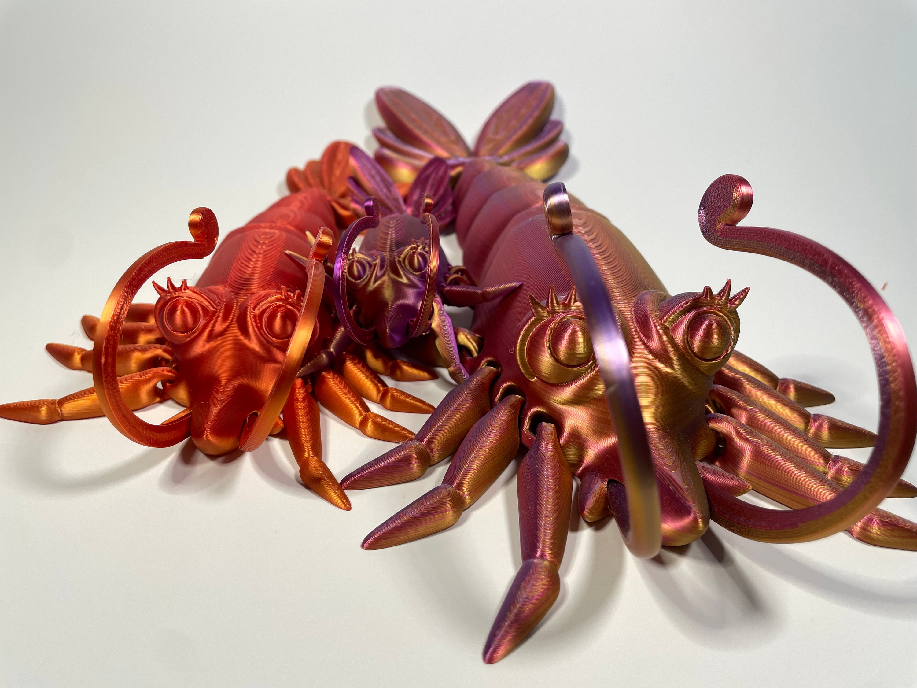 3d Printed Articulated Flexi Shrimp Figure, Desk Toy, Fidget Toy ...