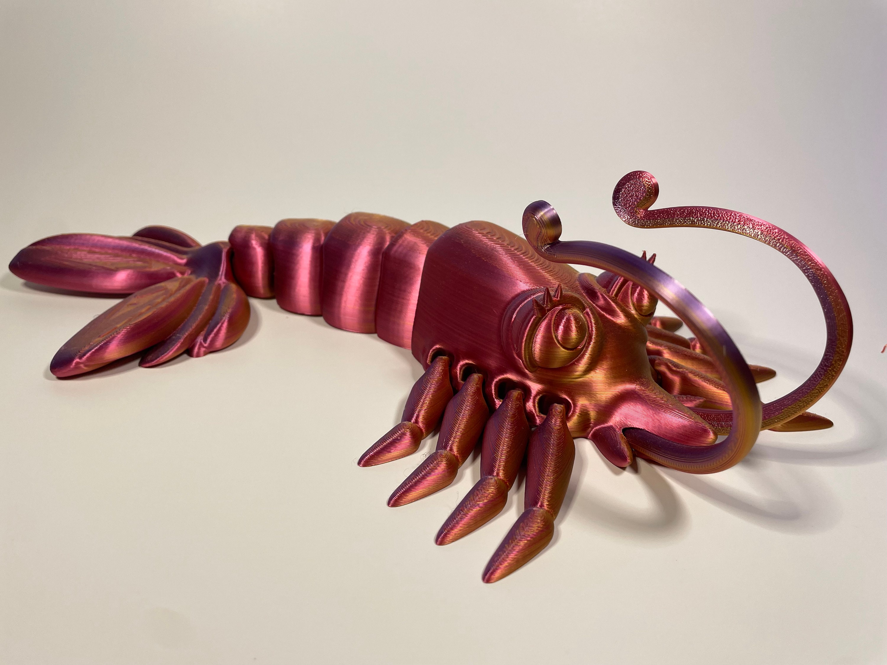 3d Printed Articulated Flexi Shrimp Figure, Desk Decoration, Fidget Toy ...