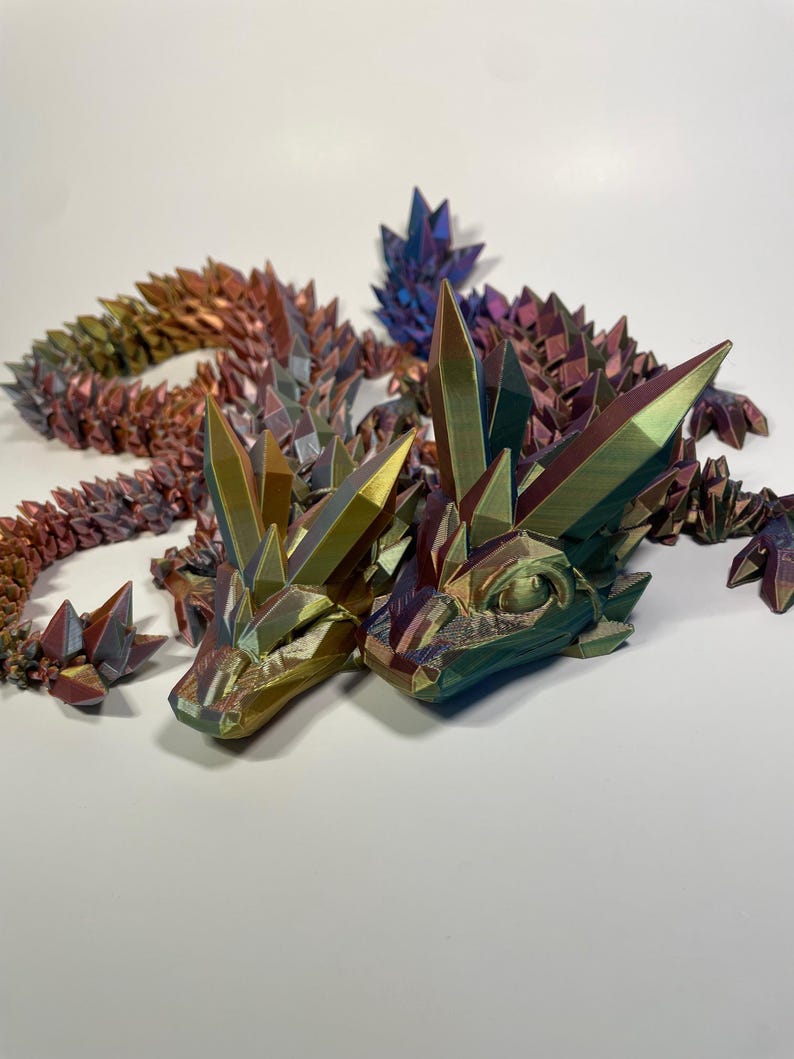3D Printed Articulated Crystal Dragon Fidget Toy – Flexi Fantasy ...
