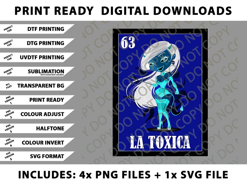Funny Mexican Design - La Toxica Png Bundle, SVG Files, Digital ...