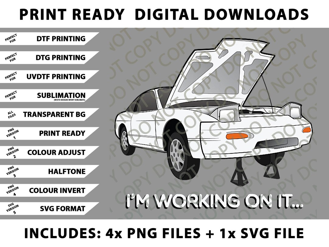 240sx S13 Hatch I'm Working on It Graphic Png Bundle, SVG Files ...