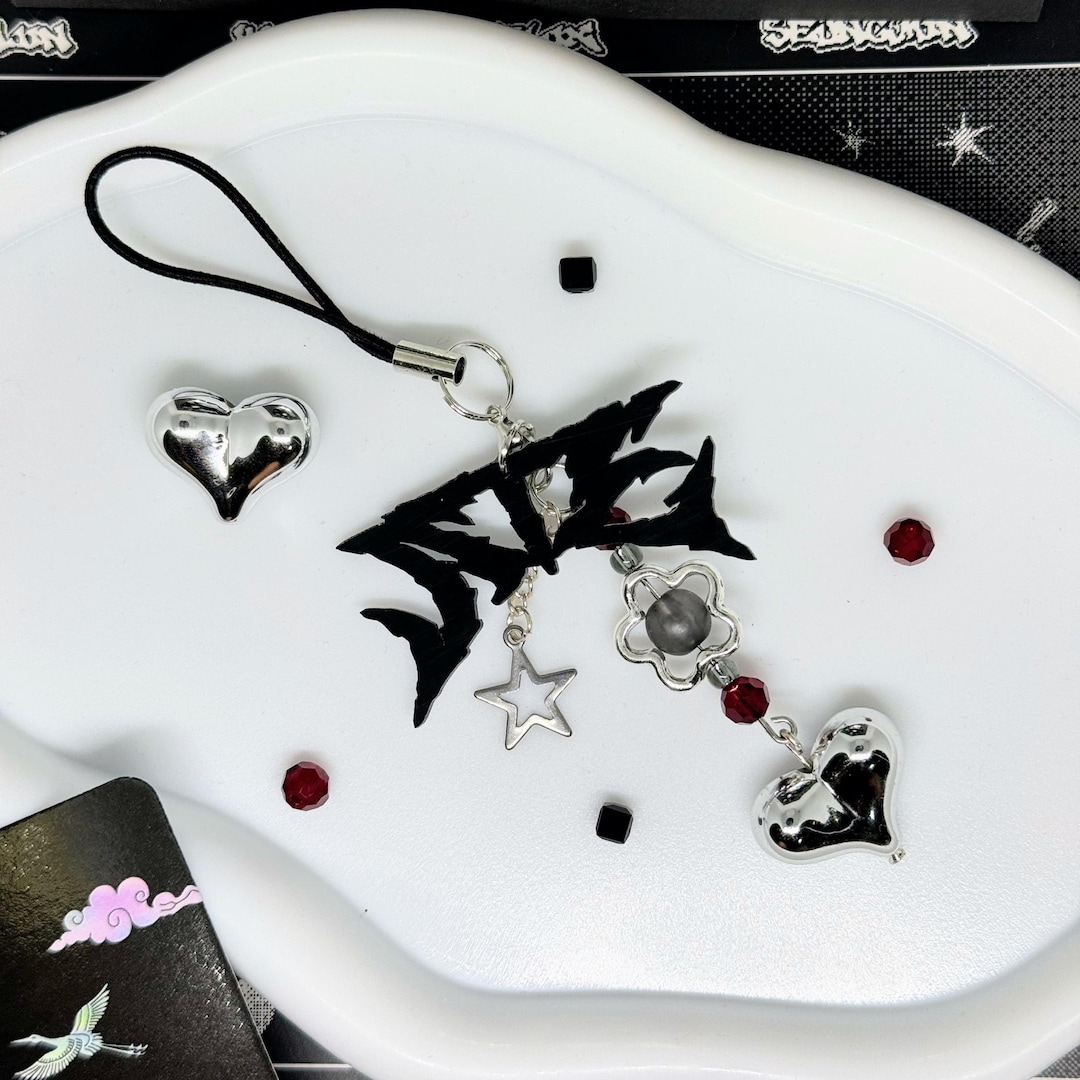 Stray Kids Laser Cut ATE Logo Lightstick Charm Tour Bag Accessory Fan ...