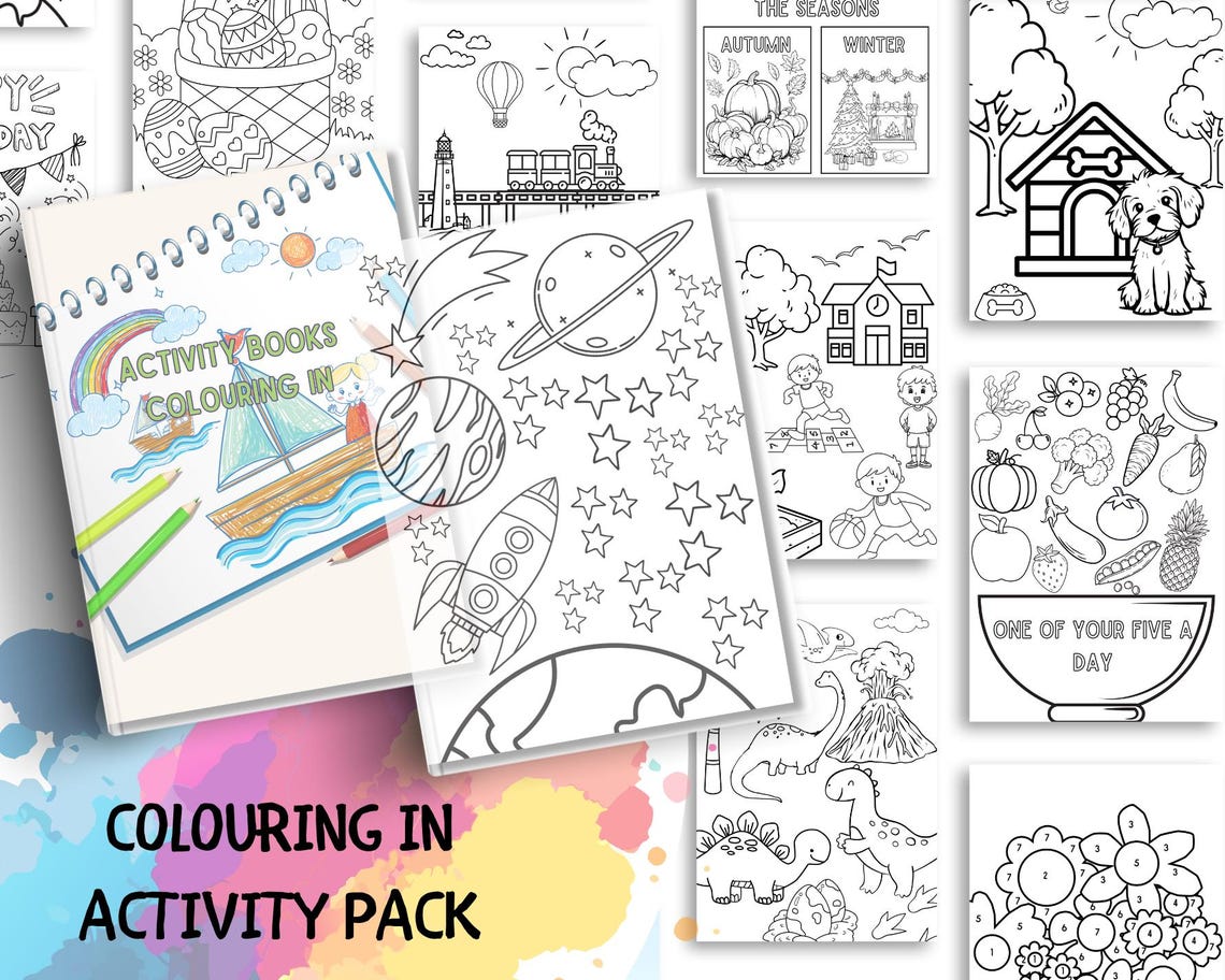 Kids Colouring Pages | Preschool Activity Sheets (PDF Pattern) - Etsy
