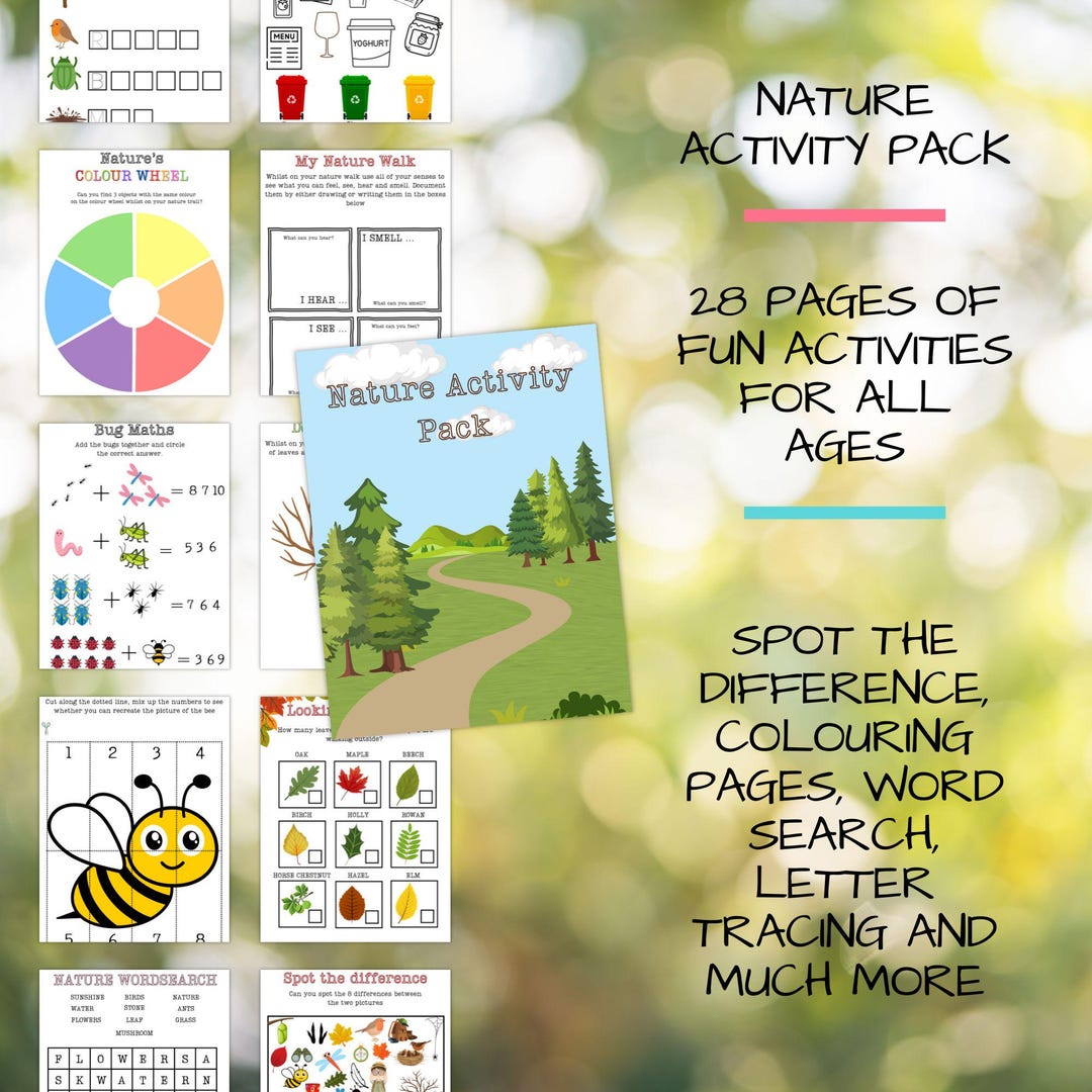Nature Activity Pack, Printable Outside Fun, Nature Walk Sheets for ...