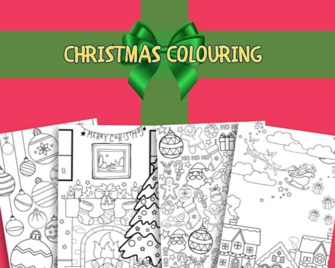 10 Christmas Colouring Pages, Christmas Printable, Christmas Activities ...