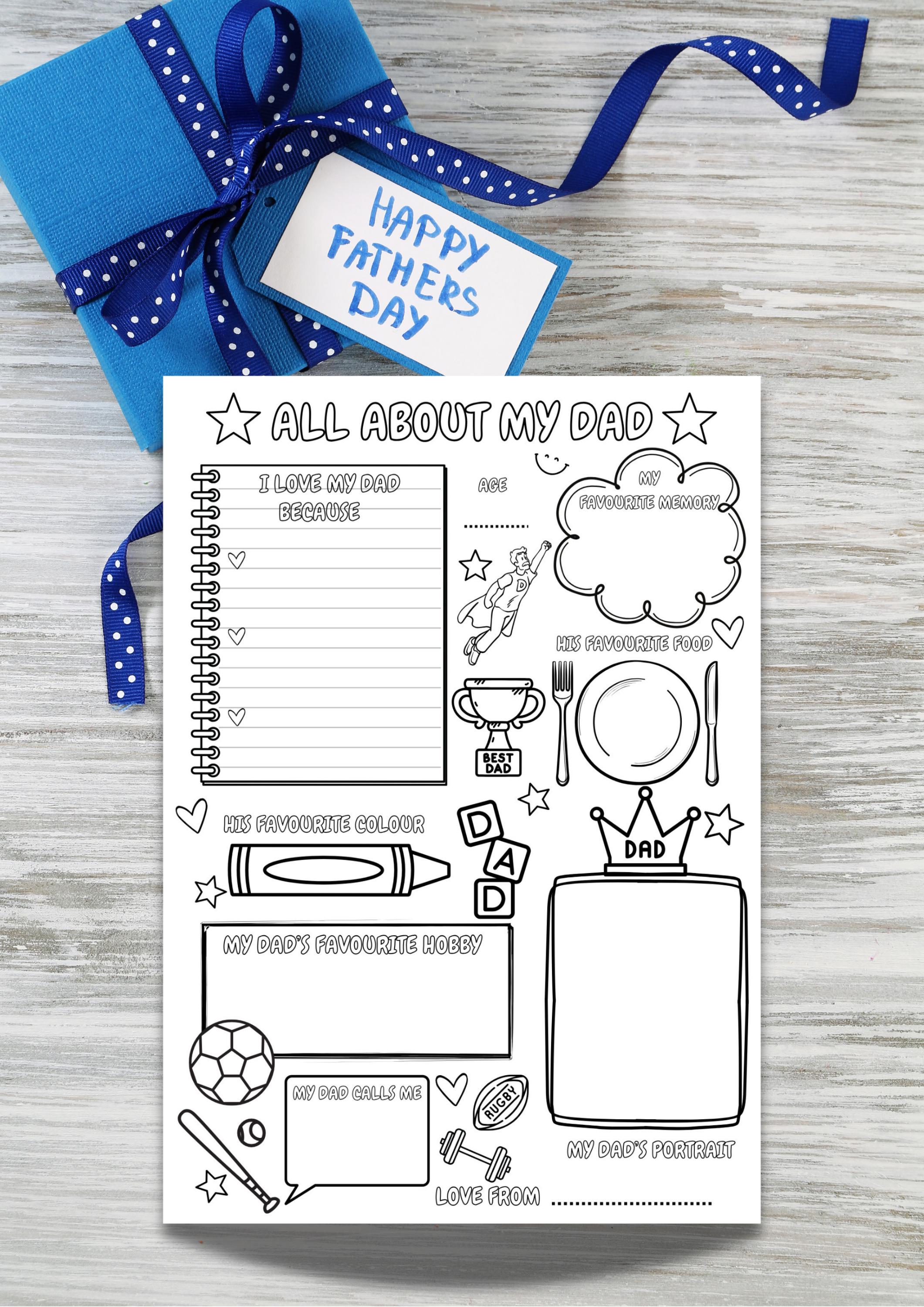 Father's Day Activity, Dad Questionnaire, Fun Keepsake, Dad Interview ...