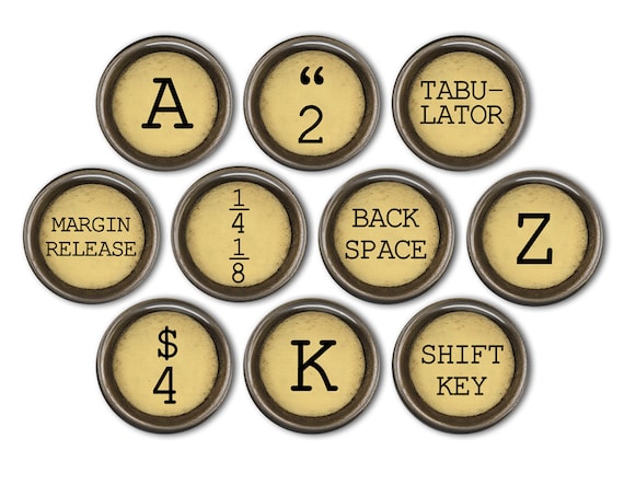 Vintage Typewriter Keys Pin Back Buttons Backpack Pins - Etsy