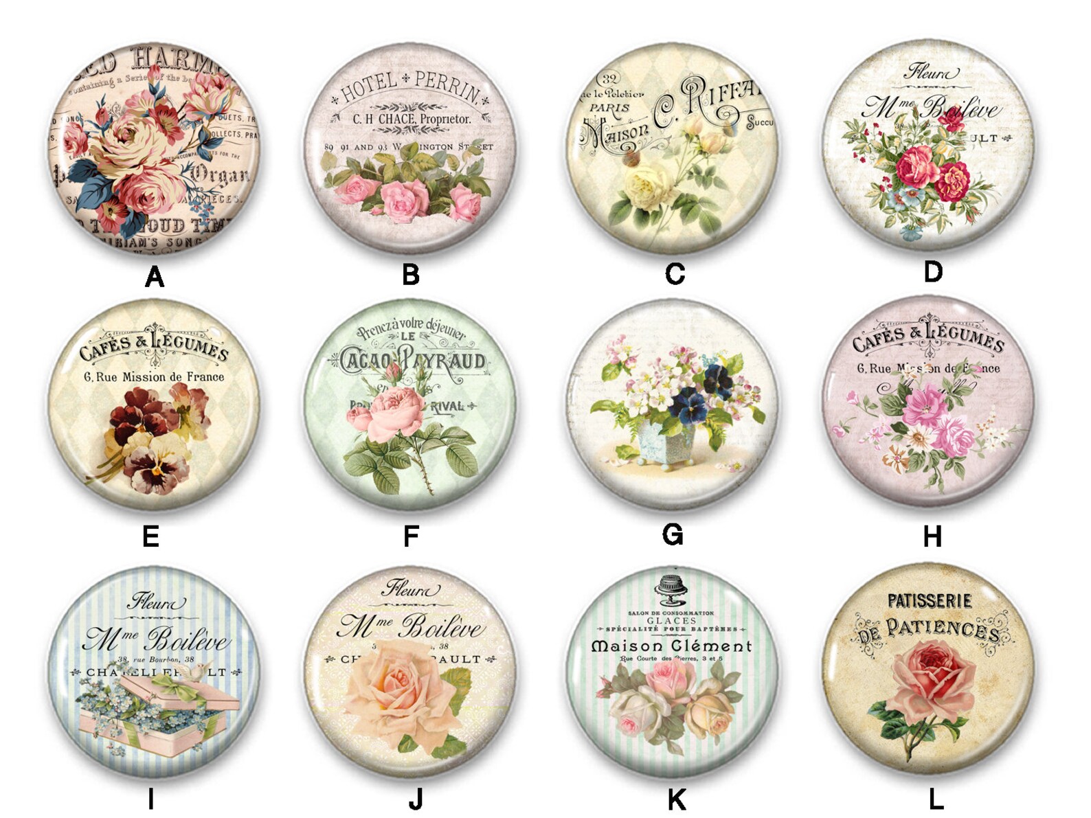 Vintage French Floral Drink Coasters Coasters Tableware - Etsy