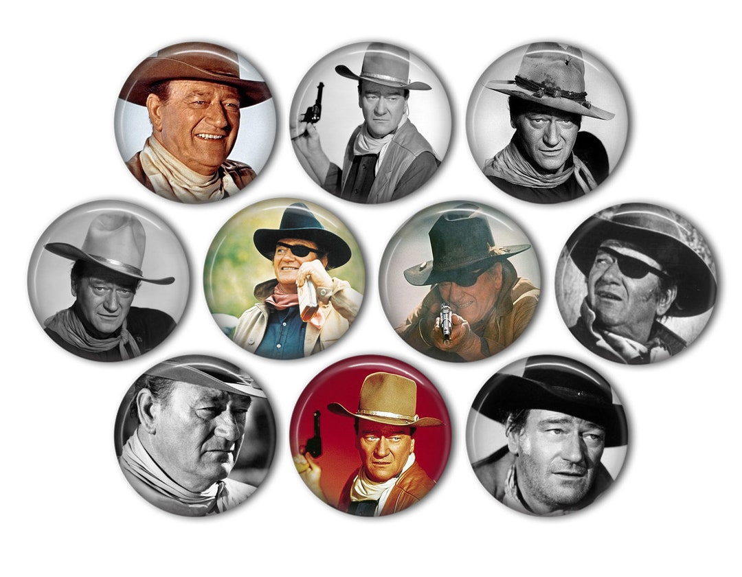 Vintage John Wayne Pin Back Buttons, Backpack Pins, Jacket Buttons ...