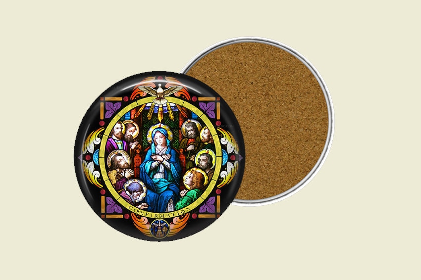 Stained Glass Church Windows Coaster Set Tableware Barware | Etsy