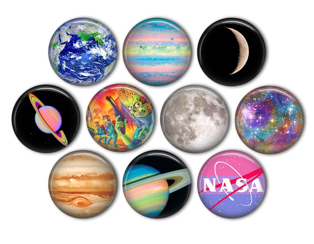 Galaxy Space Pin Back Buttons, Backpack Pins, Jacket Buttons, Flat Back ...