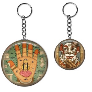 Creepy Carnival Pin Back Buttons, Backpack Pins, Jacket Buttons, Flat ...