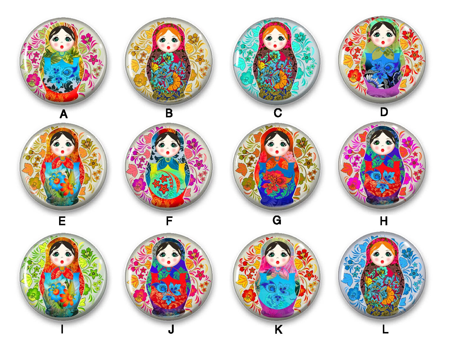 Cute Babushka Doll Pin Back Buttons Backpack Pins Jacket - Etsy