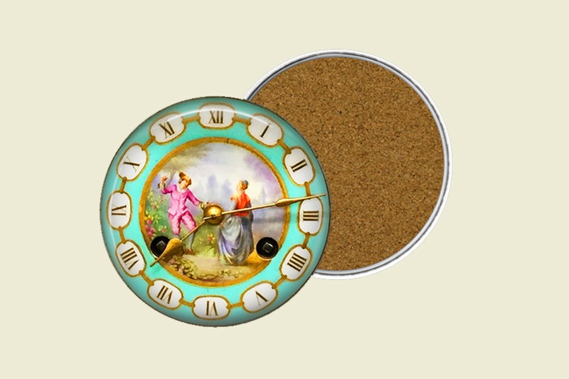 Vintage French Clock Coasters, Drink Coasters, Coasters, Tableware ...