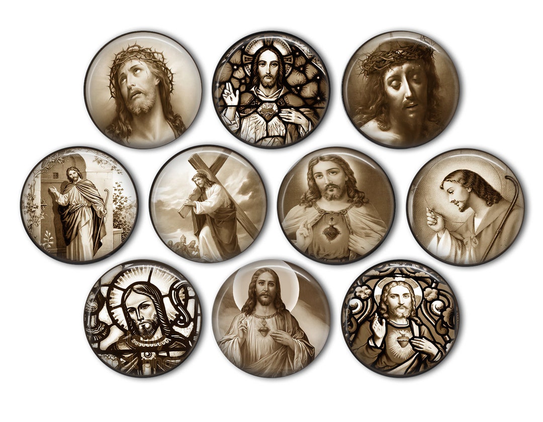 Jesus Christ Pin Back Buttons, Backpack Pins, Jacket Buttons, Flat Back ...