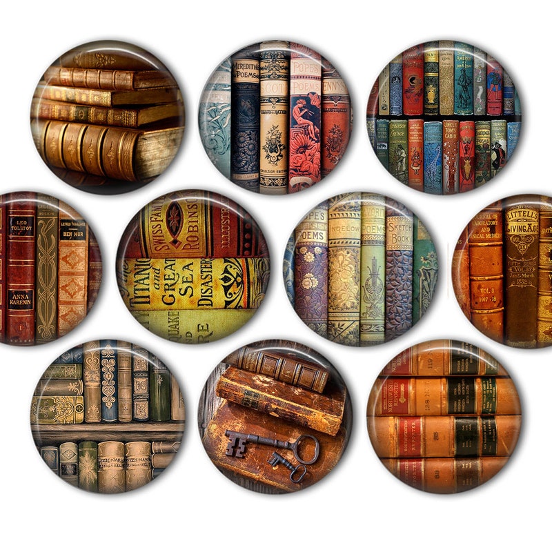 Library Buttons - Etsy