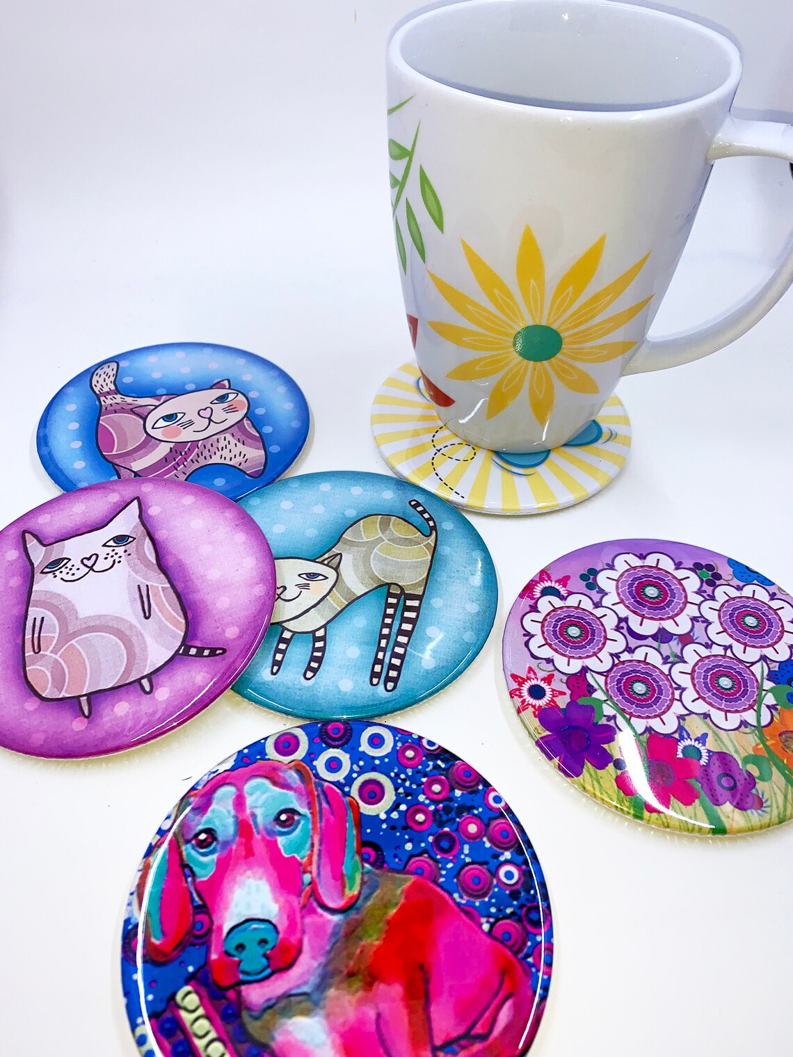 Vintage French Clock Coasters, Drink Coasters, Coasters, Tableware ...