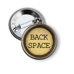 Vintage Typewriter Keys Pin Back Buttons, Backpack Pins, Jacket Buttons ...