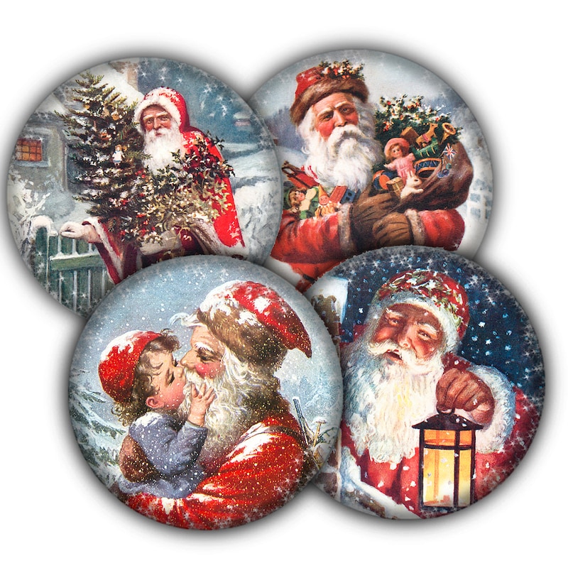 Santa Coasters - Etsy