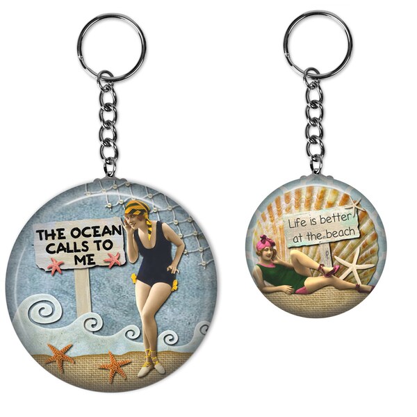 Beach Key Ring - Etsy