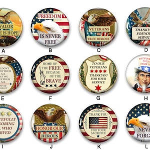 Veteran's Day Pin Back Buttons, Backpack Pins, Jacket Buttons, Flat ...