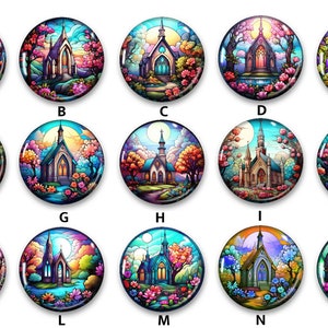 Beautiful Churches Pin Back Buttons, Backpack Pins, Jacket Buttons ...