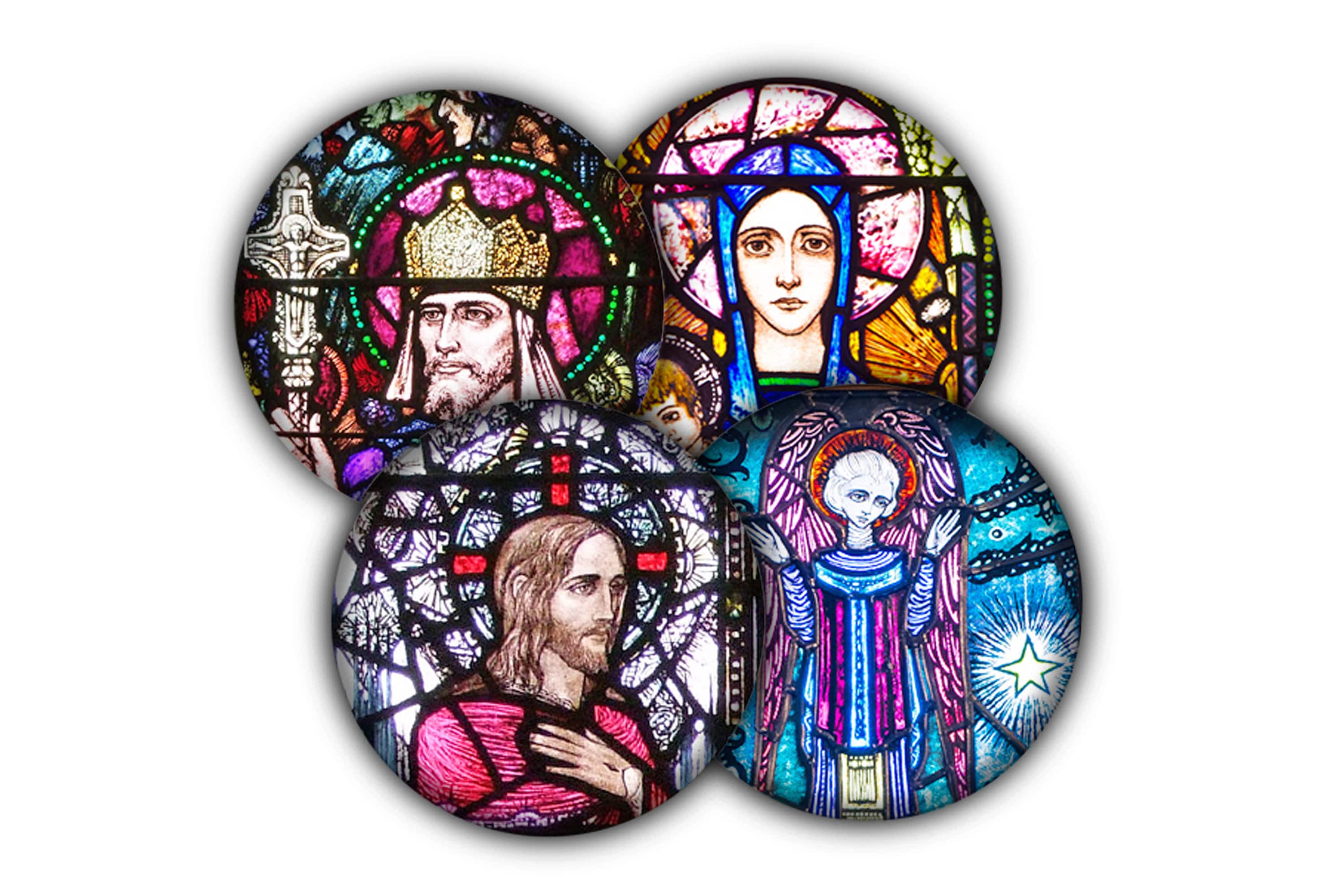 Harry Clarke Stained Glass Church Windows Coaster Set | Etsy