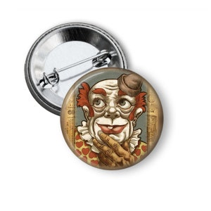 Creepy Carnival Pin Back Buttons, Backpack Pins, Jacket Buttons, Flat ...