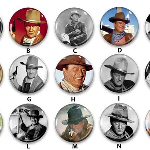 Vintage John Wayne Pin Back Buttons, Backpack Pins, Jacket Buttons ...