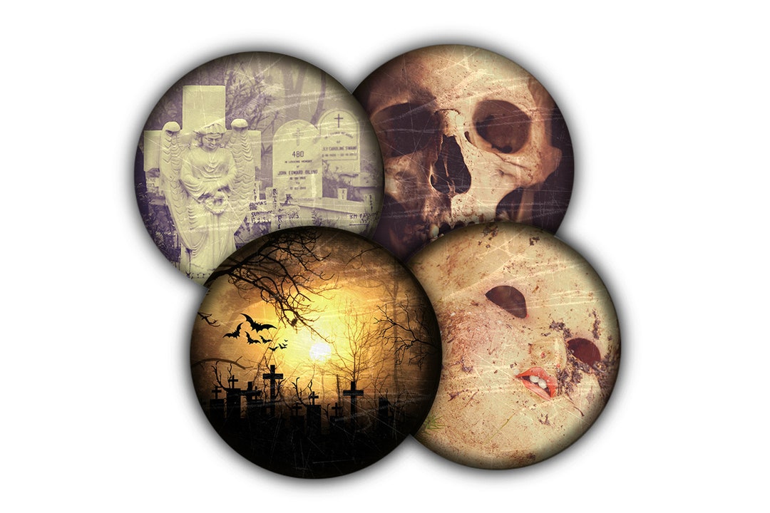 Scary Haunted Halloween Coasters, Drink Coasters, Coasters, Tableware ...
