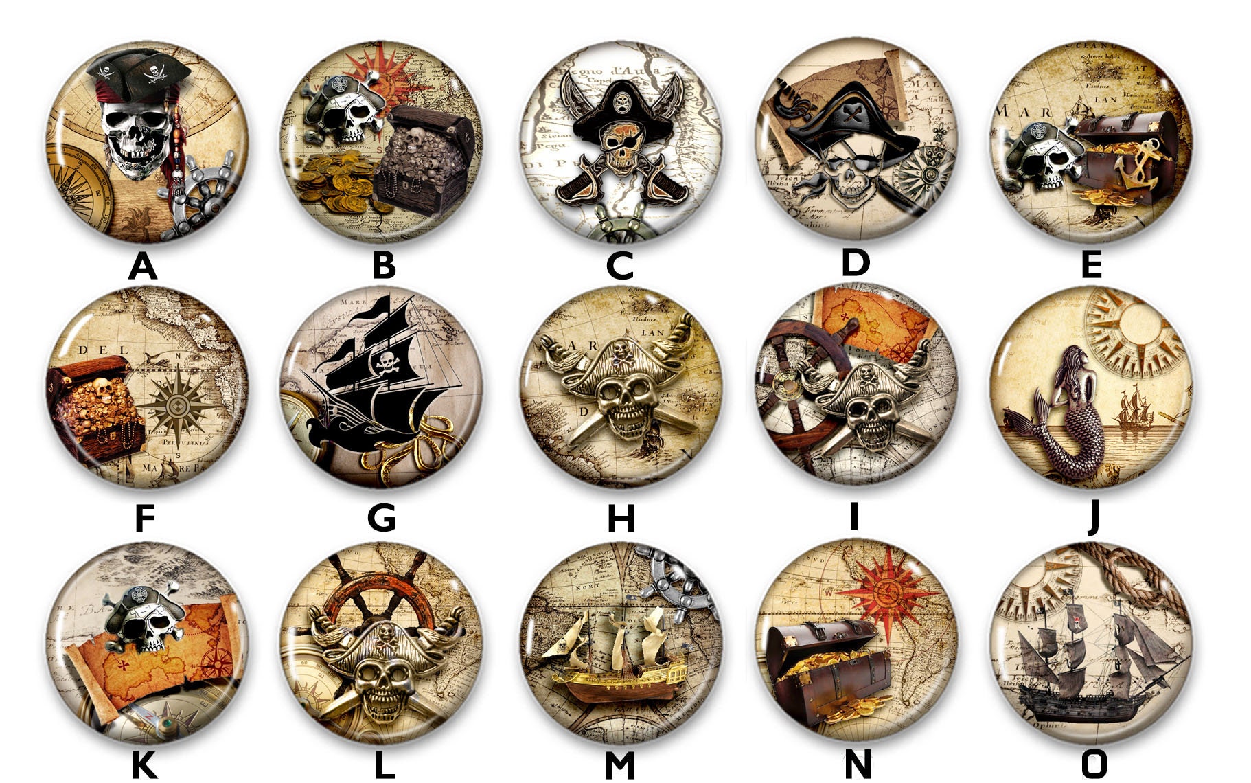 Cool Pirate Skull Pin Back Buttons Backpack Pins Jacket | Etsy