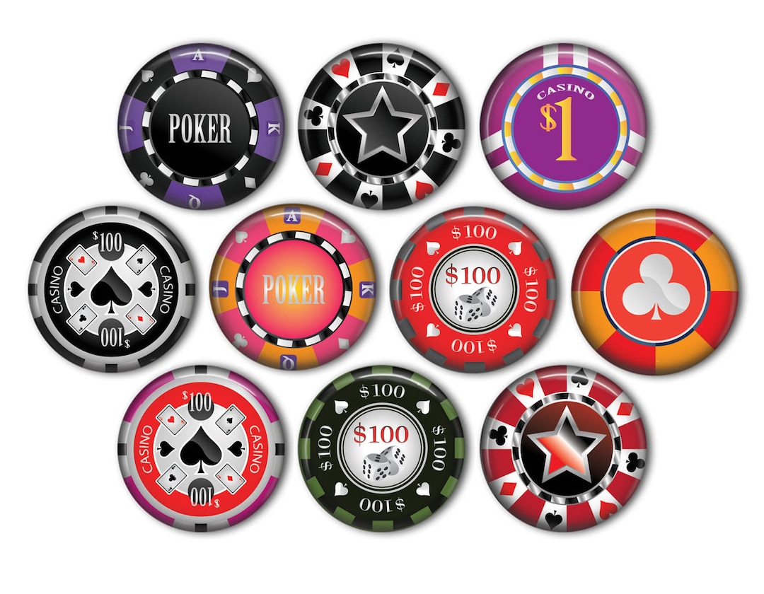 Casino Poker Chip Pin Back Buttons, Backpack Pins, Jacket Button, Flat ...