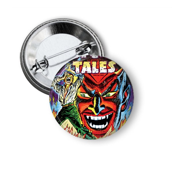 Vintage Horror Comics Pin Back Buttons, Backpack Pins, Jacket Buttons ...