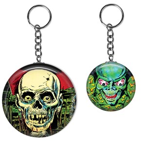 Comic Book Zombie Keychain, Keyring, Party Favor Keychain, Custom ...
