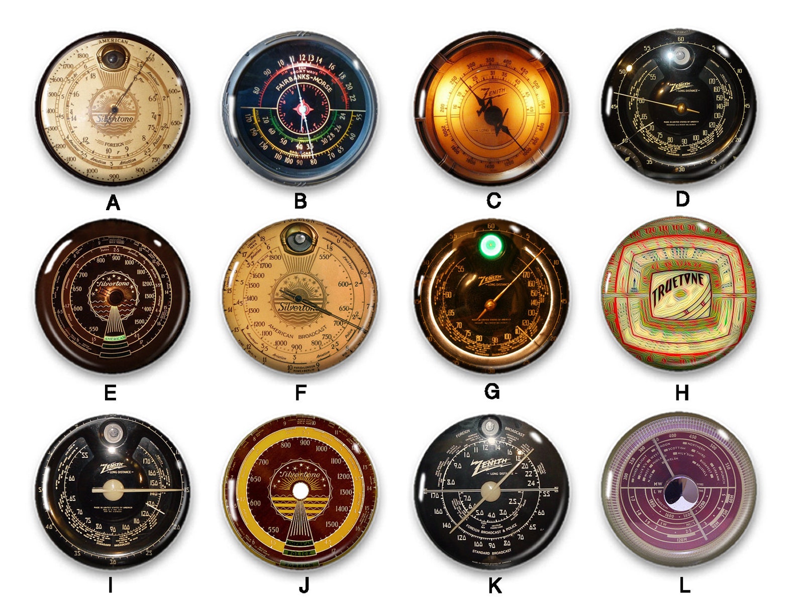 Vintage Radio Dial Pin Back Buttons Backpack Pins Jacket - Etsy