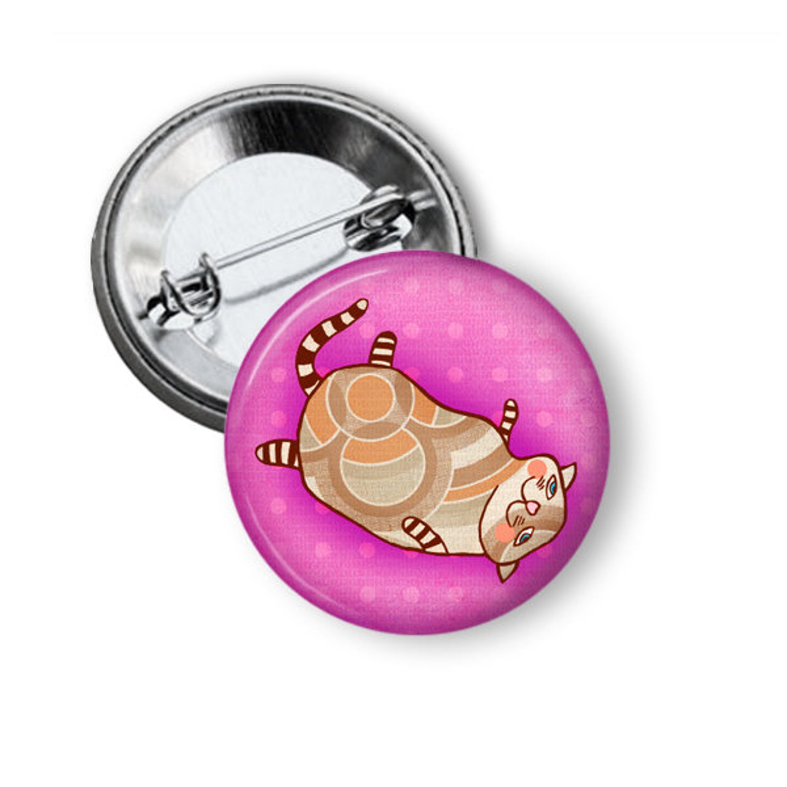 Silly Cats Pin Back Buttons, Backpack Pins, Jacket Buttons, Flat Back ...