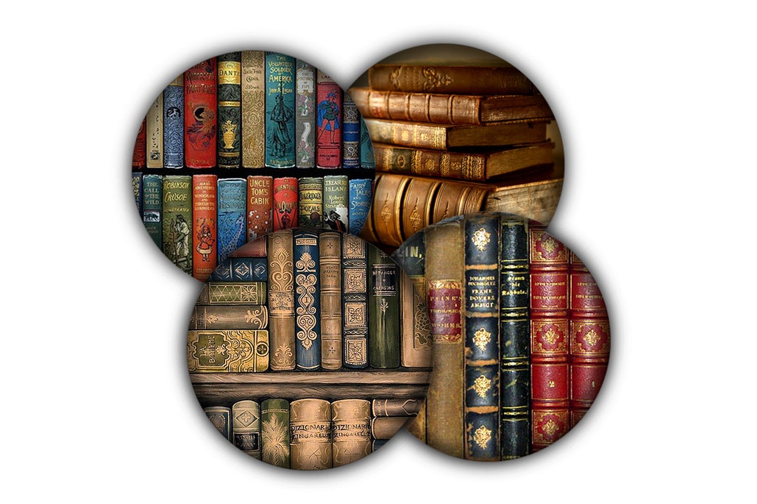 Vintage Book Coaster Set, Drink Coasters, Coasters, Tableware, Barware ...