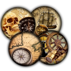 Nautical Compass & Map Drink Coasters, Coasters, Tableware, Barware ...