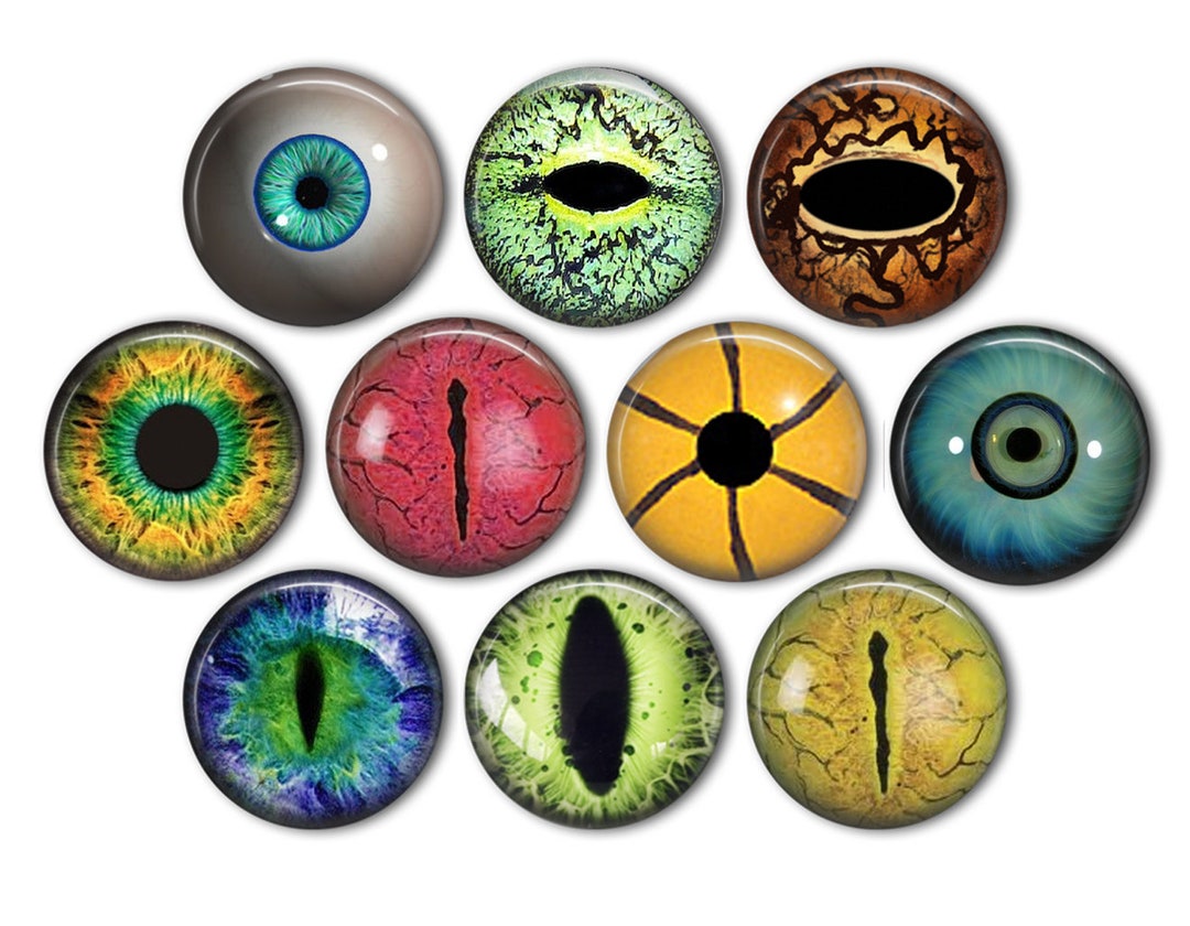 Spooky Eyeball Pin Back Buttons, Backpack Pins, Jacket Buttons, Flat ...