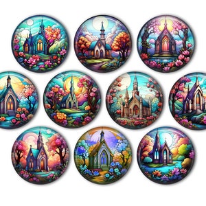 Beautiful Churches Pin Back Buttons, Backpack Pins, Jacket Buttons ...