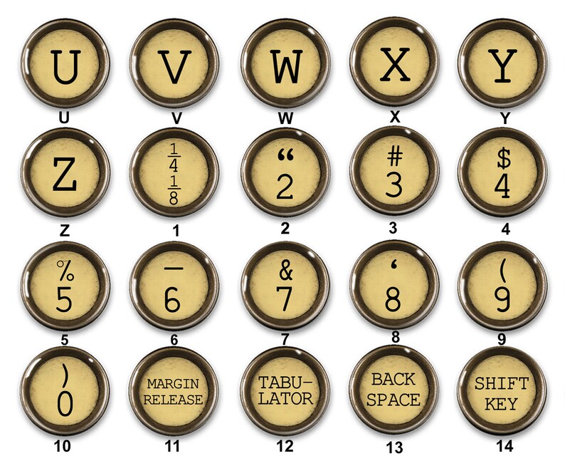 Vintage Typewriter Keys Pin Back Buttons Backpack Pins - Etsy