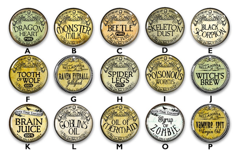 Spooky Halloween Apothecary Label Coasters Drink Coasters - Etsy