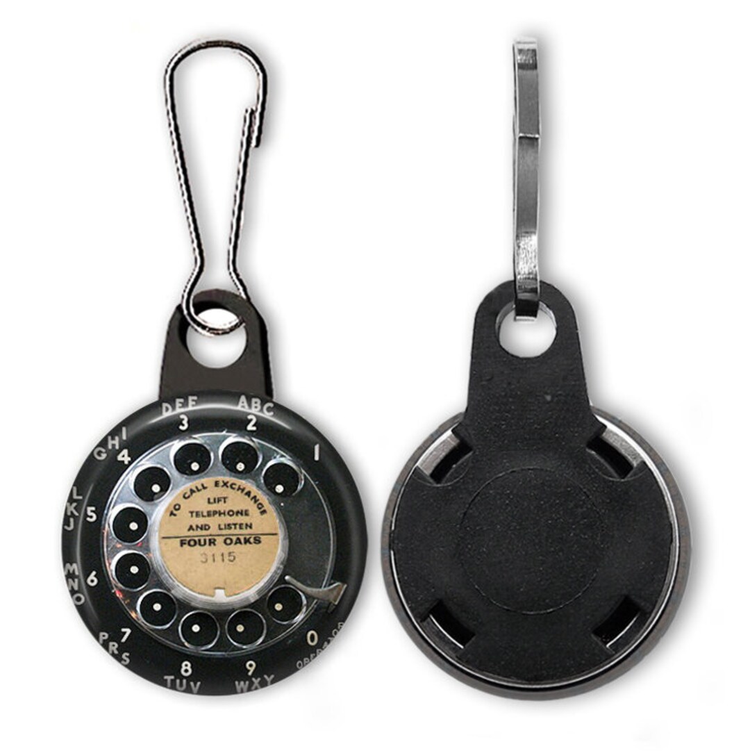 Vintage Phone Dial Zipper Pull for Jacket, Zipper Pull for Purse, Phone ...